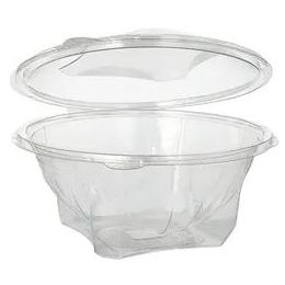 Papstar Starpak Feinkost- und Salatschalen mit Klappdeckel, R-PET rund 1000 ml &Oslash; 18,5 cm, 7,8 cm glasklar 400 St&uuml;ck