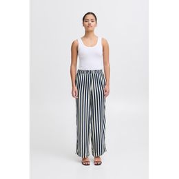 Ichi Casual Hose IHMARRAKECH Loose fit in Total Eclipse Dotted Stripe Ao | Gr.: S