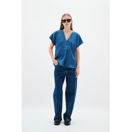 Inwear Kurzarm-Bluse RinnaIW Lockere Passform in Ensign Blue | Gr.: 36