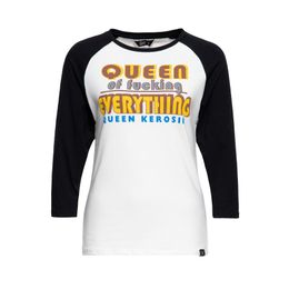Queen Kerosin 3/4-Arm Shirt Queen Of F*cking Everything in wei&szlig; | Gr.: S