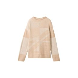 Tom Tailor Pullover in beige plaited structure knit | Gr.: M
