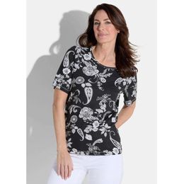 GOLDNER Blusenshirt mit Blumen-Paisley-Muster in schwarz / wei&szlig; / gemustert | Gr.: 44