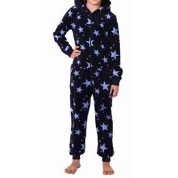 Normann Jumpsuit Overall Schlafanzug Pyjama langarm Sterne - 70317 in marine | Gr.: 128