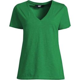 LANDS' END Baumwollshirt aus Flammgarn, Damen,  Gr&uuml;n, Baumwolle, by Lands' End
