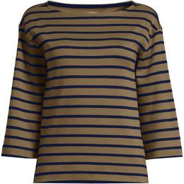 LANDS' END Supima&reg; Shirt mit 3/4-Glocken&auml;rmeln, Damen,  Braun, Baumwolle, by Lands' End