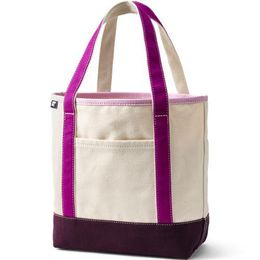 LANDS' END Mittelgro&szlig;e offene Canvas-Tasche, Damen,  Wei&szlig;, Baumwolle, by Lands' End