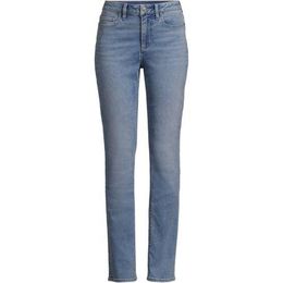 LANDS' END Straight Fit Recover Jeans Mid Waist, Damen,  Blau, Elasthan/Baumwoll-Mischung/Polyester-Mischung, by Lands' End