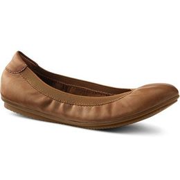 LANDS' END Elastische Komfort-Ballerinas in weiter Passform, Damen,  Braun, Polyester/Leder/Gummi, by Lands' End