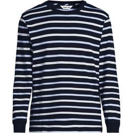 LANDS' END Super-T Langarm-Shirt, Classic Fit, Herren,  Blau, Baumwolle, by Lands' End