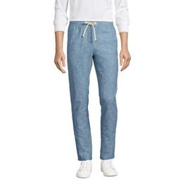 LANDS' END Schlupfbund-Chino, Herren,  Blau, Baumwolle/Leinen, by Lands' End