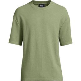 LANDS' END T-Shirt mit Struktur, Herren,  Gr&uuml;n, Baumwolle, by Lands' End