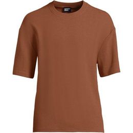 LANDS' END T-Shirt mit Struktur, Herren,  Braun, Baumwolle, by Lands' End