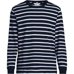 LANDS' END Super-T Langarm-Shirt, Classic Fit, Herren,  Blau, Baumwolle, by Lands' End