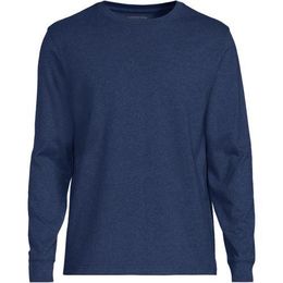 LANDS' END Super-T Langarm-Shirt, Classic Fit, Herren,  Blau, Baumwolle, by Lands' End