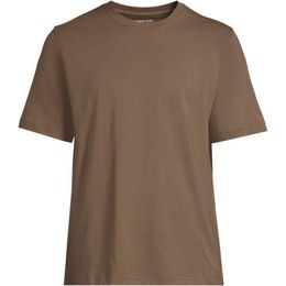 LANDS' END Super-T Kurzarm-Shirt, Classic Fit, Herren,  Braun, Baumwolle, by Lands' End