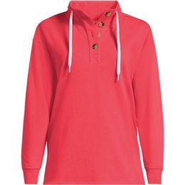 LANDS' END Pullover SERIOUS SWEATS mit Knopfleiste, Damen,  Orange, Baumwoll-Mischung/Polyester-Mischung, by Lands' End