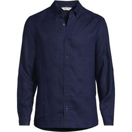 LANDS' END Leinenhemd mit Roll&auml;rmeln, Herren,  Blau, Leinen, by Lands' End