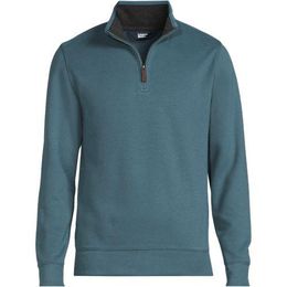 LANDS' END Rei&szlig;verschluss-Pullover aus Bedford-Ripp, Herren,  Blau, Baumwolle, by Lands' End