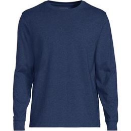 LANDS' END Super-T Langarm-Shirt, Classic Fit, Herren,  Blau, Baumwolle, by Lands' End