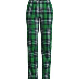 LANDS' END Gemusterte Flanell-Pyjamahose, Damen,  Gr&uuml;n, Baumwolle, by Lands' End