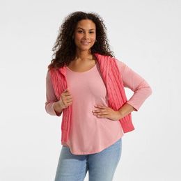 LANDS' END Flie&szlig;endes Shirt mit Ballettausschnitt n Plus-Gr&ouml;&szlig;e, Damen,  Pink, Elasthan/Baumwoll-Mischung, by Lands' End