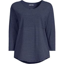 LANDS' END Flie&szlig;endes Shirt mit Ballettausschnitt, Damen,  Blau, Baumwoll-Mischung/Baumwolle Modal, by Lands' End