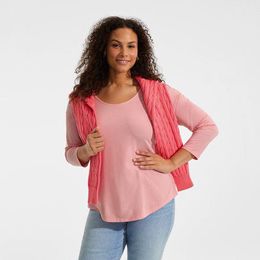 LANDS' END Flie&szlig;endes Shirt mit Ballettausschnitt n Plus-Gr&ouml;&szlig;e, Damen,  Pink, Elasthan/Baumwoll-Mischung, by Lands' End