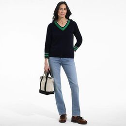 LANDS' END Straight Fit Recover Jeans Mid Waist, Damen,  Blau, Elasthan/Baumwoll-Mischung/Polyester-Mischung, by Lands' End