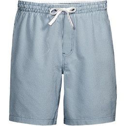 LANDS' END Seersucker-Badeshorts mit Hydroliner, 18 cm, Herren,  Blau, Elasthan/Polyester-Mischung, by Lands' End