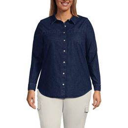 LANDS' END Denim-Bluse, Damen,  Blau, Baumwolle, by Lands' End