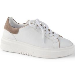 LANDS' END Plateau-Sneakers aus Leder, Damen,  Wei&szlig;, Leder, by Lands' End
