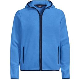 LANDS' END Fleece-Kapuzenjacke mit Zipper, Herren,  Blau, Polyester, by Lands' End