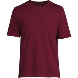 LANDS' END Super-T Kurzarm-Shirt mit Brusttasche, Classic Fit, Herren,  Rot, Baumwolle, by Lands' End