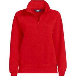 LANDS' END Serious Sweats Pullover mit Rei&szlig;verschluss, Damen,  Rot, Baumwoll-Mischung/Polyester-Mischung, by Lands' End