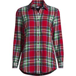 LANDS' END Boyfriend-Bluse aus Flanell, Damen,  Rot, Baumwolle, by Lands' End