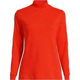 LANDS' END Baumwoll-Stehkragenshirt, Damen,  Orange, Baumwolle, by Lands' End