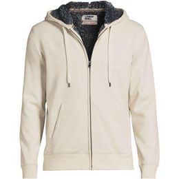 LANDS' END Sweat-Kapuzenjacke mit Teddyfleece-Innenseite, Herren,  Wei&szlig;, Elasthan/Baumwoll-Mischung, by Lands' End