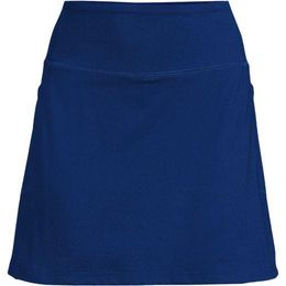 LANDS' END Active Skort mit hohem Bund, Damen,  Blau, Elasthan/Baumwoll-Mischung, by Lands' End