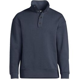 LANDS' END Jersey-Shirt Super Soft mit Stehkragen, Herren,  Schwarz, Baumwolle/Polyester/Baumwoll-Mischung, by Lands' End