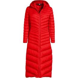 LANDS' END Ultraleichter Maxi-Daunenmantel mit Kapuze WANDERWEIGHT, Damen,  Orange, Nylon/Daunen, by Lands' End