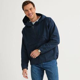 LANDS' END Kapuzen-Anorak aus Baumwolle, Herren,  Blau, Elasthan/Baumwoll-Mischung, by Lands' End