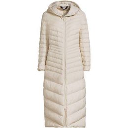 LANDS' END Ultraleichter Maxi-Daunenmantel mit Kapuze WANDERWEIGHT, Damen,  Schwarz, Nylon/Daunen, by Lands' End
