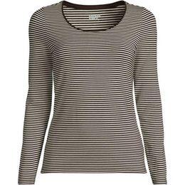 LANDS' END Baumwolle/Modal-Shirt mit Ballett-Ausschnitt, Damen,  Braun, Baumwolle Modal, by Lands' End