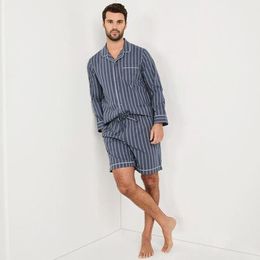 LANDS' END Essenzielle Popelin-Pyjamashorts, Herren,  Blau, Baumwolle, by Lands' End