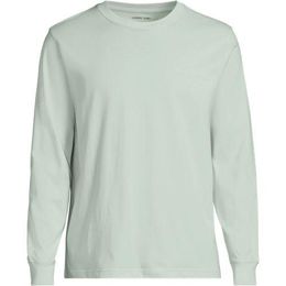 LANDS' END Super-T Langarm-Shirt, Classic Fit, Herren,  Gr&uuml;n, Baumwolle, by Lands' End