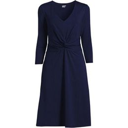 LANDS' END Jerseykleid mit 3/4-&Auml;rmeln aus Baumwolle/Modal-Mix, Damen,  Blau, Baumwolle Modal, by Lands' End