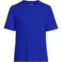 LANDS' END Super-T Kurzarm-Shirt, Classic Fit, Herren,  Blau, Baumwolle, by Lands' End