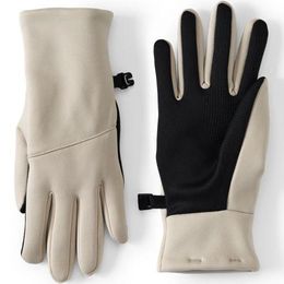 LANDS' END Wasserabweisende Stretch-Handschuhe, Damen,  Schwarz, Elasthan/Polyester-Mischung, by Lands' End
