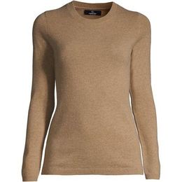 LANDS' END Kaschmir-Pullover mit rundem Ausschnitt, Damen,  Braun, Kaschmir, by Lands' End