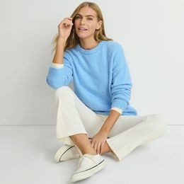LANDS' END Boucl&eacute;-Pullover, Damen,  Blau, Polyester-Mischung, by Lands' End